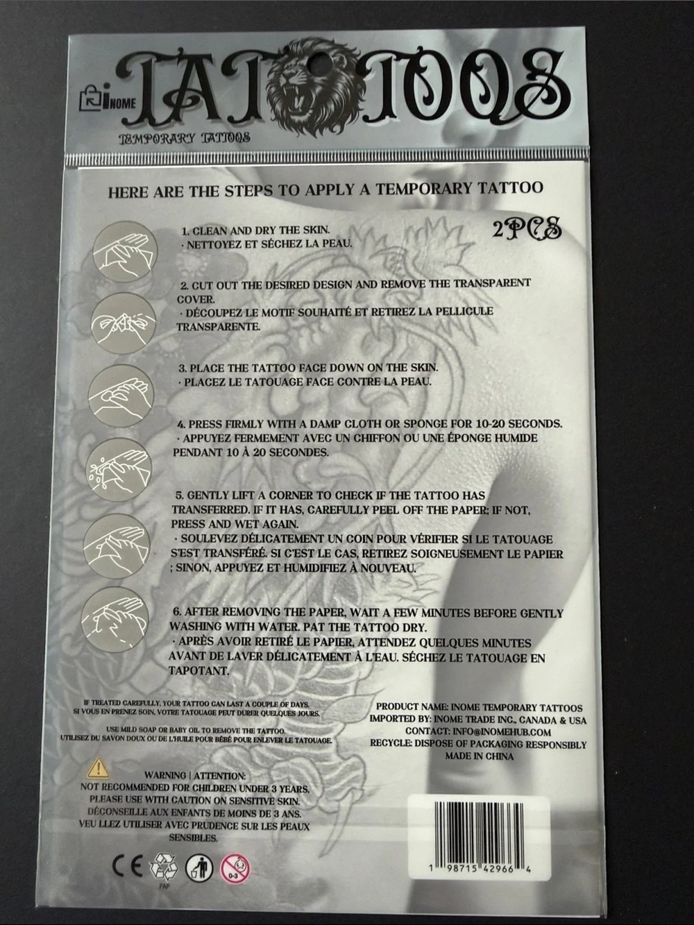 inome | Other | T2 Temporary Tattoo Pegasus Warrior Art Black | Poshmark